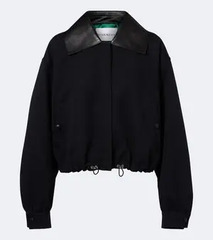 Givenchy Leather-trimmed Cotton And Wool Jacket
