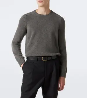 Saint Laurent Cashmere And Wool Sweater - Grey