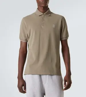 Brunello Cucinelli Logo Cotton Piqué Polo Shirt