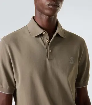 Brunello Cucinelli Logo Cotton Piqué Polo Shirt