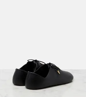 Loewe Pebble Soft Leather Lace-up Sneakers - Black