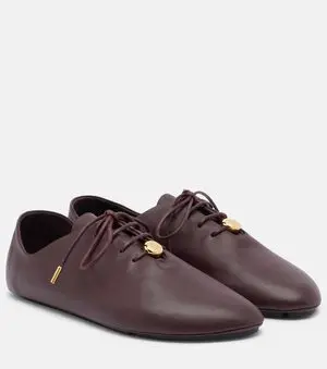 Loewe Pebble Soft Leather Lace-up Sneakers - Burgundy