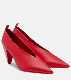 Loewe Origami Cubic Leather Pumps - Red