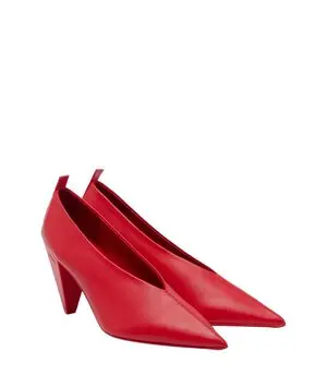 Loewe Origami Cubic Leather Pumps - Red