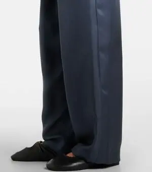 Loewe Logo Silk Wide-leg Pants