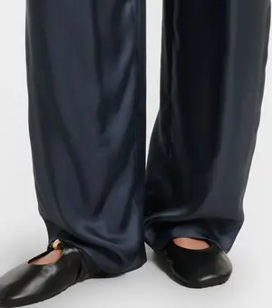 Loewe Logo Silk Wide-leg Pants