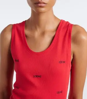 Loewe Logo Ribbed Cotton-blend Tank Top