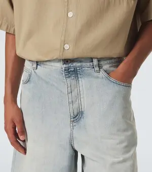 Loewe Anagram Faded Denim Bermuda Shorts