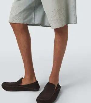 Loewe Anagram Faded Denim Bermuda Shorts