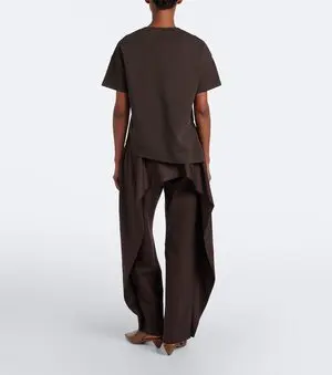 Loewe Cotton And Silk Gabardine Barrel-leg Pants - Brown