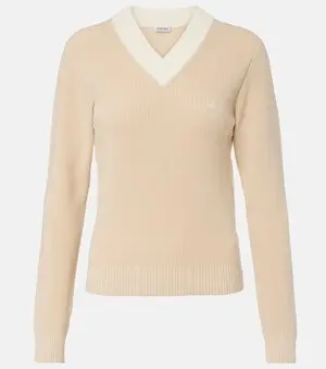 Loewe Double L Cotton And Wool Sweater - Beige