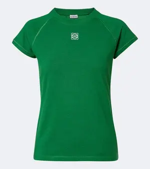 Loewe Anagram Cotton-blend T-shirt - Green