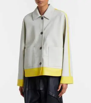 Loewe Suede And Leather Trimmed Jacket - Beige