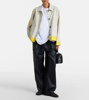 Loewe Suede And Leather Trimmed Jacket - Beige