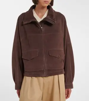 Loewe Leather-trimmed Suede Jacket