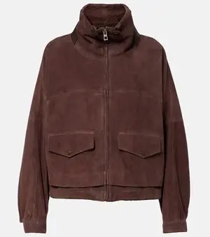 Loewe Suede And Leather Trimmed Jacket - Brown