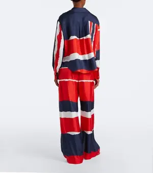 Loewe Printed Silk Twill Wide-leg Pants