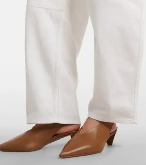 Loewe Origami Leather Slingback Pumps - Brown