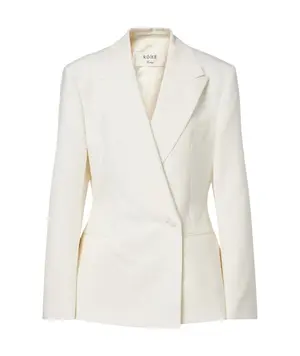 RÓHE Double-breasted Virgin Wool Blazer - White
