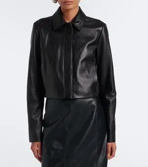 Vince Cropped Leather Jacket