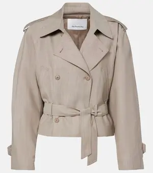 THE FRANKIE SHOP Melange Belted Wool Double-breasted Jacket