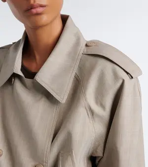 THE FRANKIE SHOP Melange Belted Wool Double-breasted Jacket