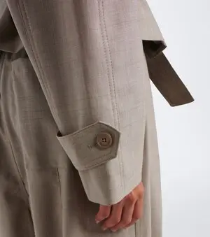 THE FRANKIE SHOP Melange Belted Wool Double-breasted Jacket