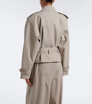THE FRANKIE SHOP Melange Belted Wool Double-breasted Jacket
