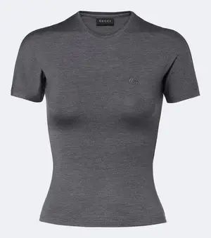 Gucci Double G Silk-blend T-shirt