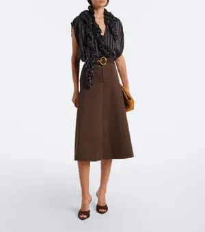 AQUAZZURA Bisous Wedge Suede Mules - Brown