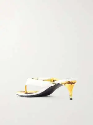 Alaïa Tong 55 Patent Leather-trimmed Sandals