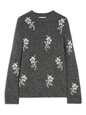 JIL SANDER Floral Intarsia Crew Neck Jumper
