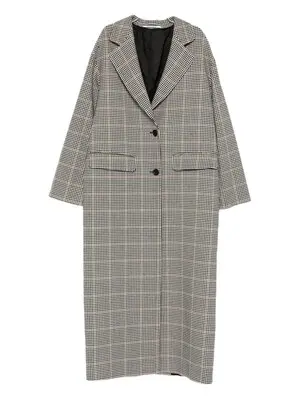 Tagliatore Wool Single-breasted Checked Overcoat - Black