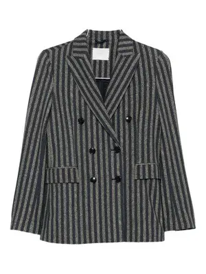 CIRCOLO 1901 Cotton Double-breasted Striped Jacket