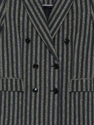 CIRCOLO 1901 Cotton Double-breasted Striped Jacket