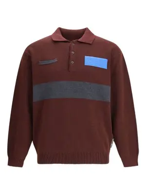 GR10K Striped Logo Polo Sweater