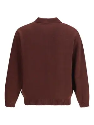 GR10K Striped Logo Polo Sweater