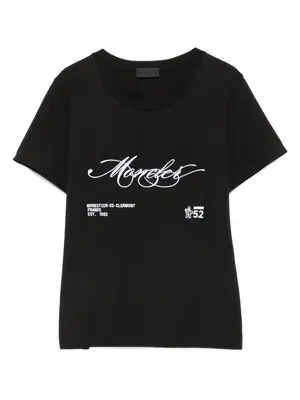Moncler Logo Cotton T-shirt - Black