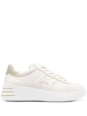 Hogan Rebel Leather Sneakers With Glitter Detailing