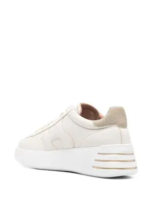 Hogan Rebel Leather Sneakers With Glitter Detailing