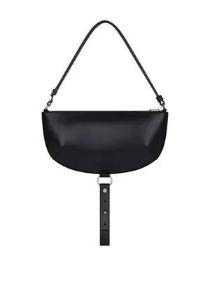 COURREGES Leather Half-moon Shoulder Bag - Black