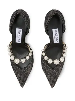 JIMMY CHOO Aurelie Lace Pumps With Pearl Embellishments