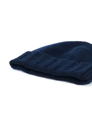 DRUMOHR Chunky Knit Wool Beanie - Blue