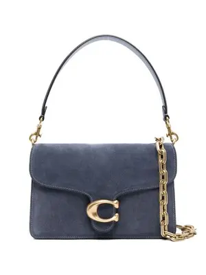 COACH Tabby Shoulder Bag In Suede Leather With Chain Detail - Blue