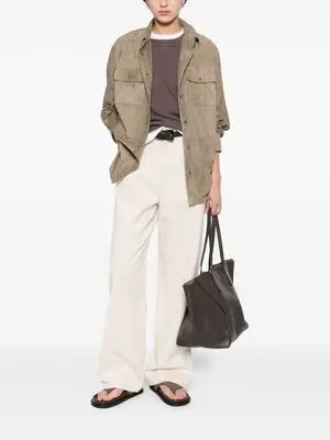 Brunello Cucinelli Suede Shirt With Chest Pockets