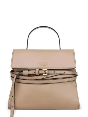 Moschino Tie Me Small Leather Handbag - Beige