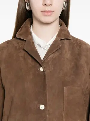 THE ROW Janine Suede Leather Shirt