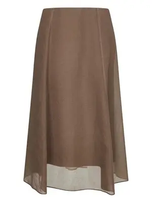 Brunello Cucinelli Silk Midi Skirt