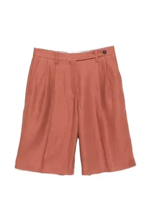 Brunello Cucinelli Pleated Linen Shorts