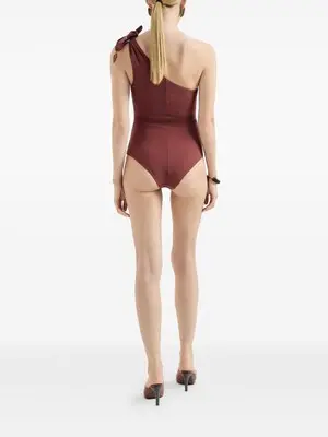 Brunello Cucinelli One-shoulder Knotted Swimsuit